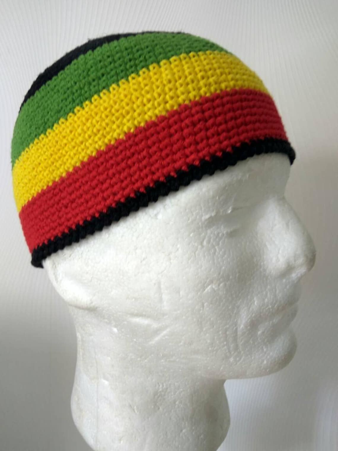 Rasta Punk Crochet Hat Bob Marley Hat Skullcap Cotton Kufi - Etsy