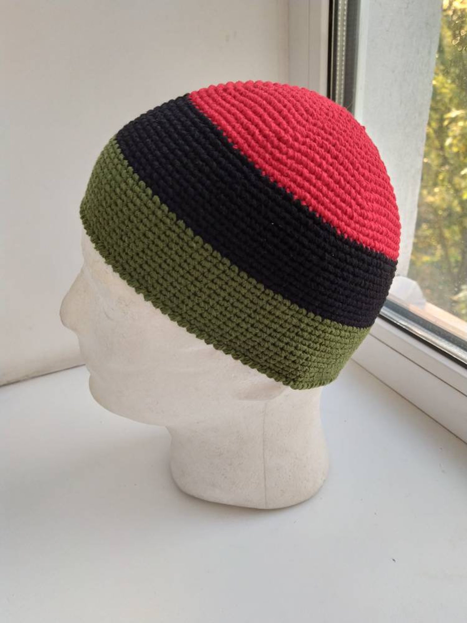 Rasta Punk Crochet Hat Bob Marley Hat Skullcap Cotton Kufi - Etsy