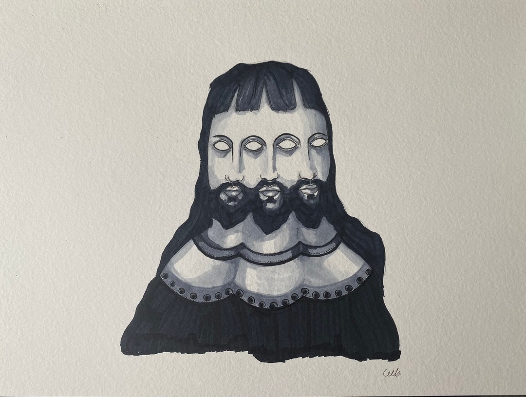 Three Headed Deity - Etsy