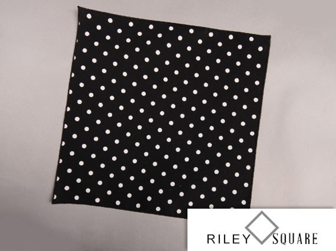White Polka Dot Pocket Square/white Polka Dots on Black/wedding ...