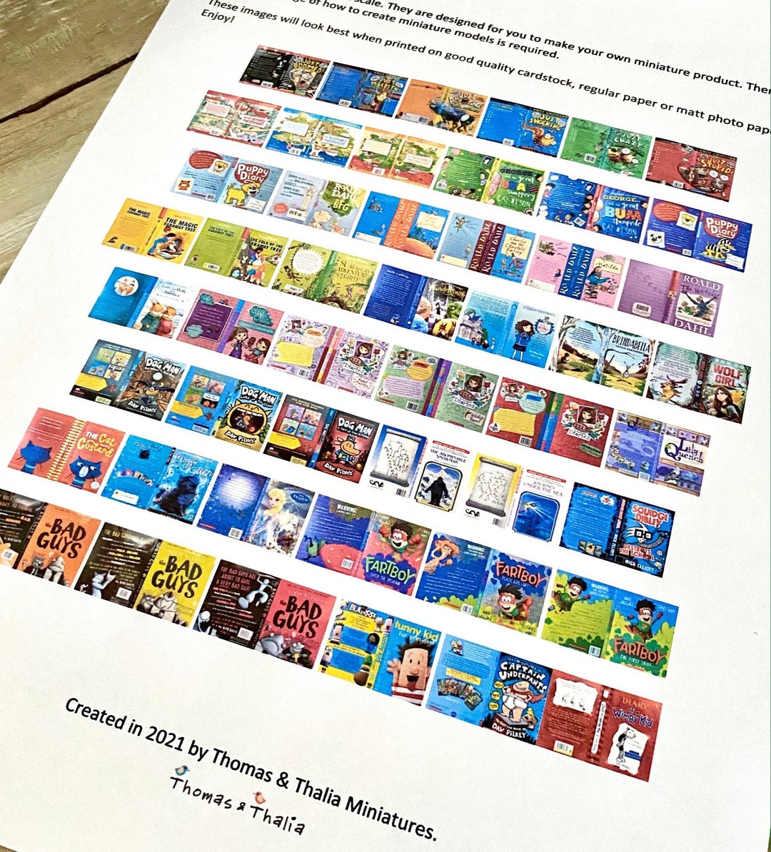 1:12 Scale Miniature Children's Book Covers - Pack 4. Dollhouse ...