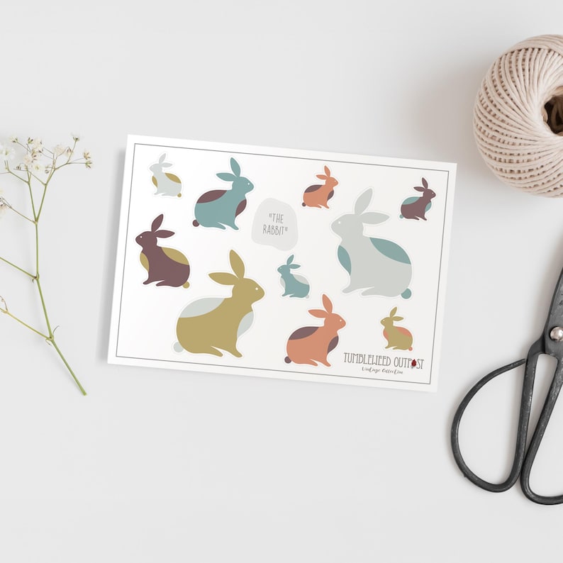 Rabbit Sticker • Glossy Paper Sticker for Laptop, Journal, Planner ...
