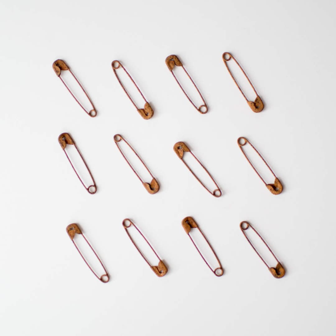 Rusty Safety Pins - Primitive Rustic Safety Pins - Etsy