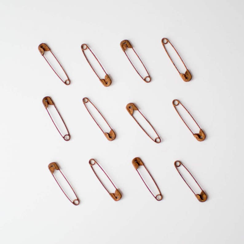 Rusty Safety Pins - Primitive Rustic Safety Pins - Etsy