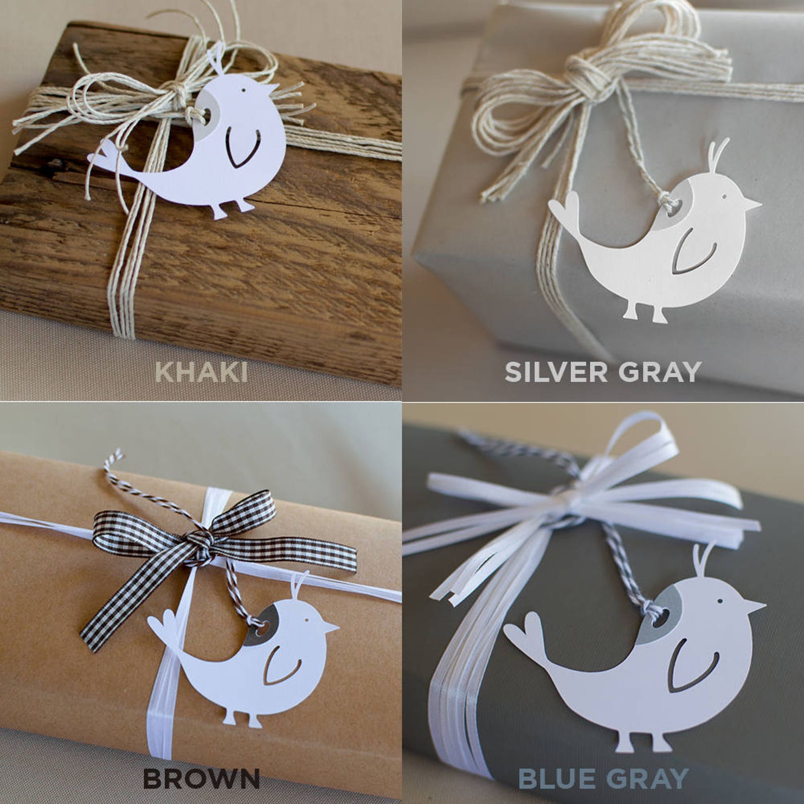 Bird Gift Tags - Set of 8 White Bird Hang Tags - Etsy