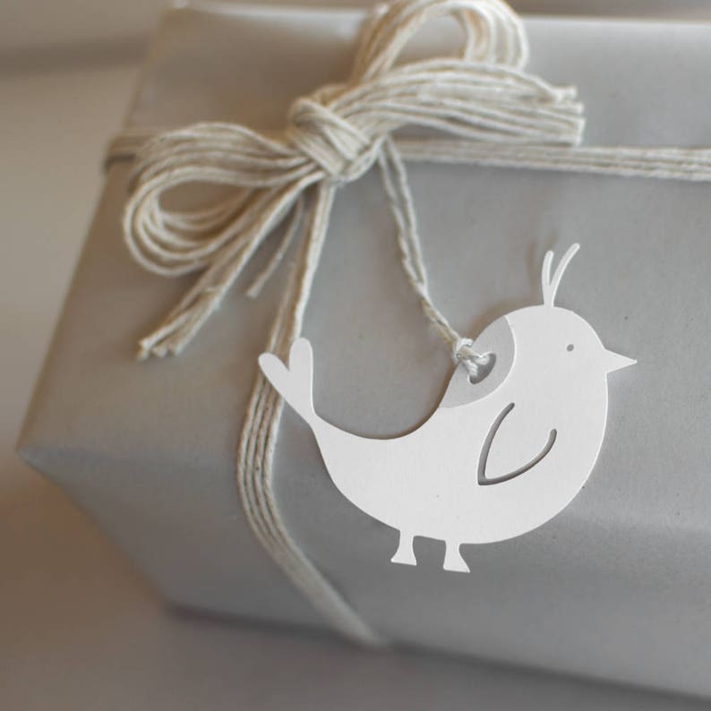 Bird Gift Tags - Set of 8 White Bird Hang Tags - Etsy