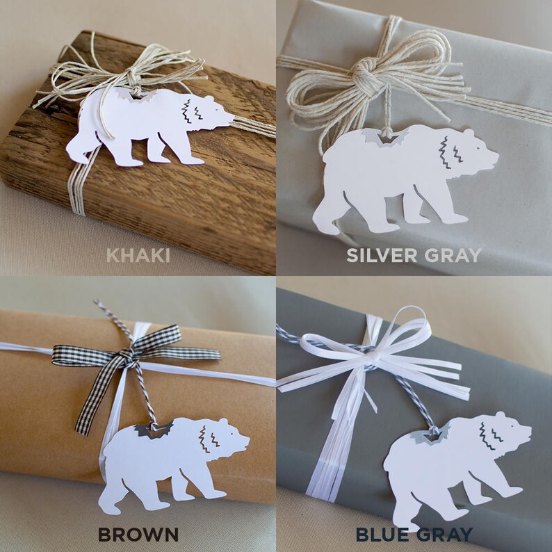 Bear Gift Tags - Set of 8 White Bear Hang Tags - Etsy