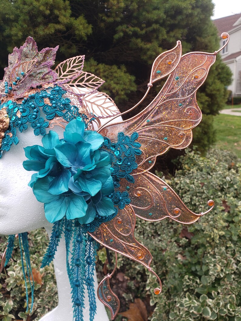 ON SALE Metallic Copper Fairy headpiece fairy headpiece | Etsy