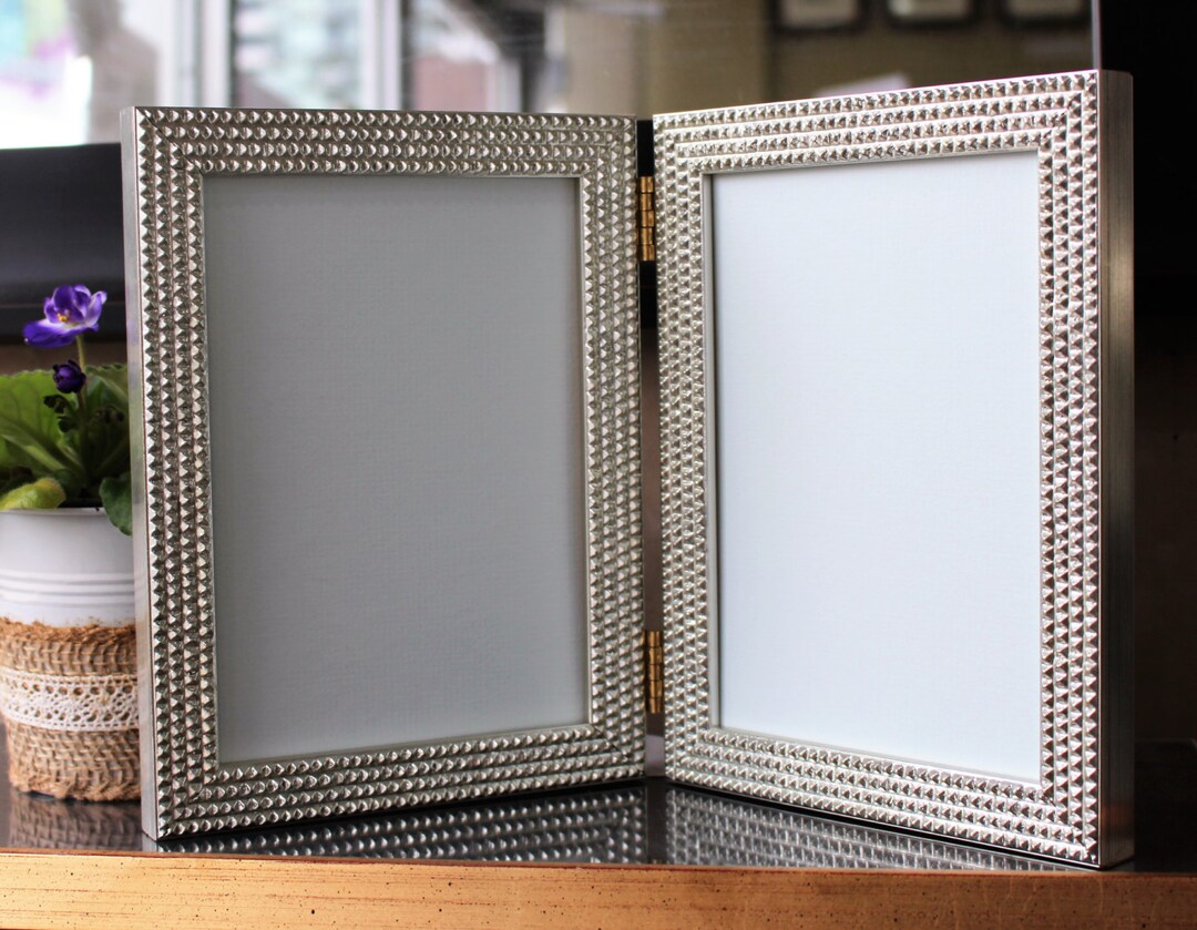 Pyramid Design Double or Triple Frames, Hand Gilded Gold & Silver ...