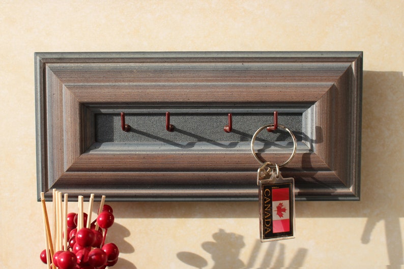 Country Pastel Keyholder Dark Red Key Hooks Wooden Key Hook | Etsy