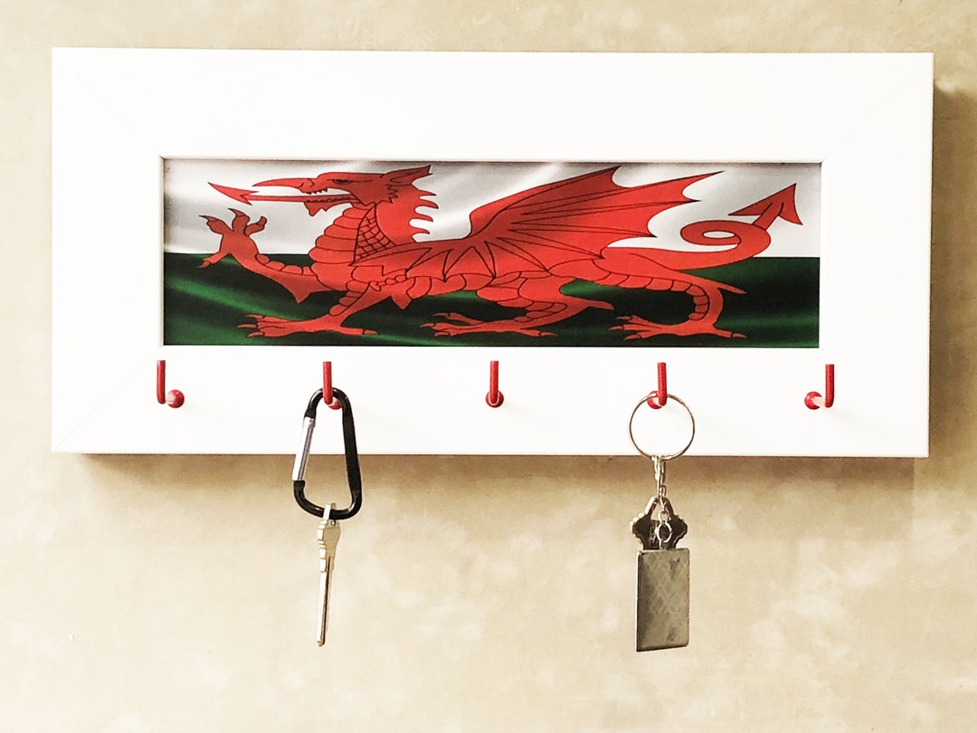 Welsh National Flag, Flag of Wales, Royal Arms, Key Holder, Dragon ...