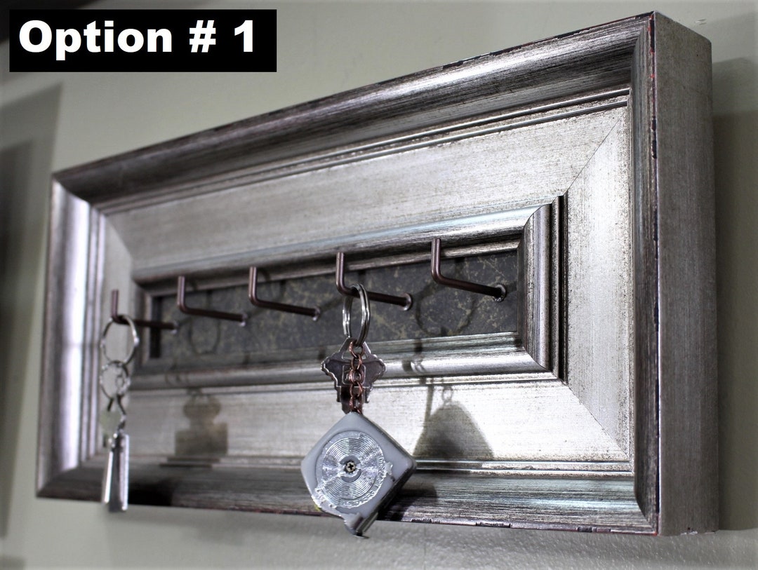 Silver Frame Keyholder, Black Keyholder, Dirty Gold Key Hooks, Country ...