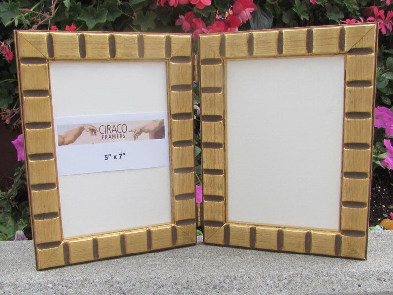 Gold Antique Picture Frame Rustic Double Triple Hinged Wall - Etsy