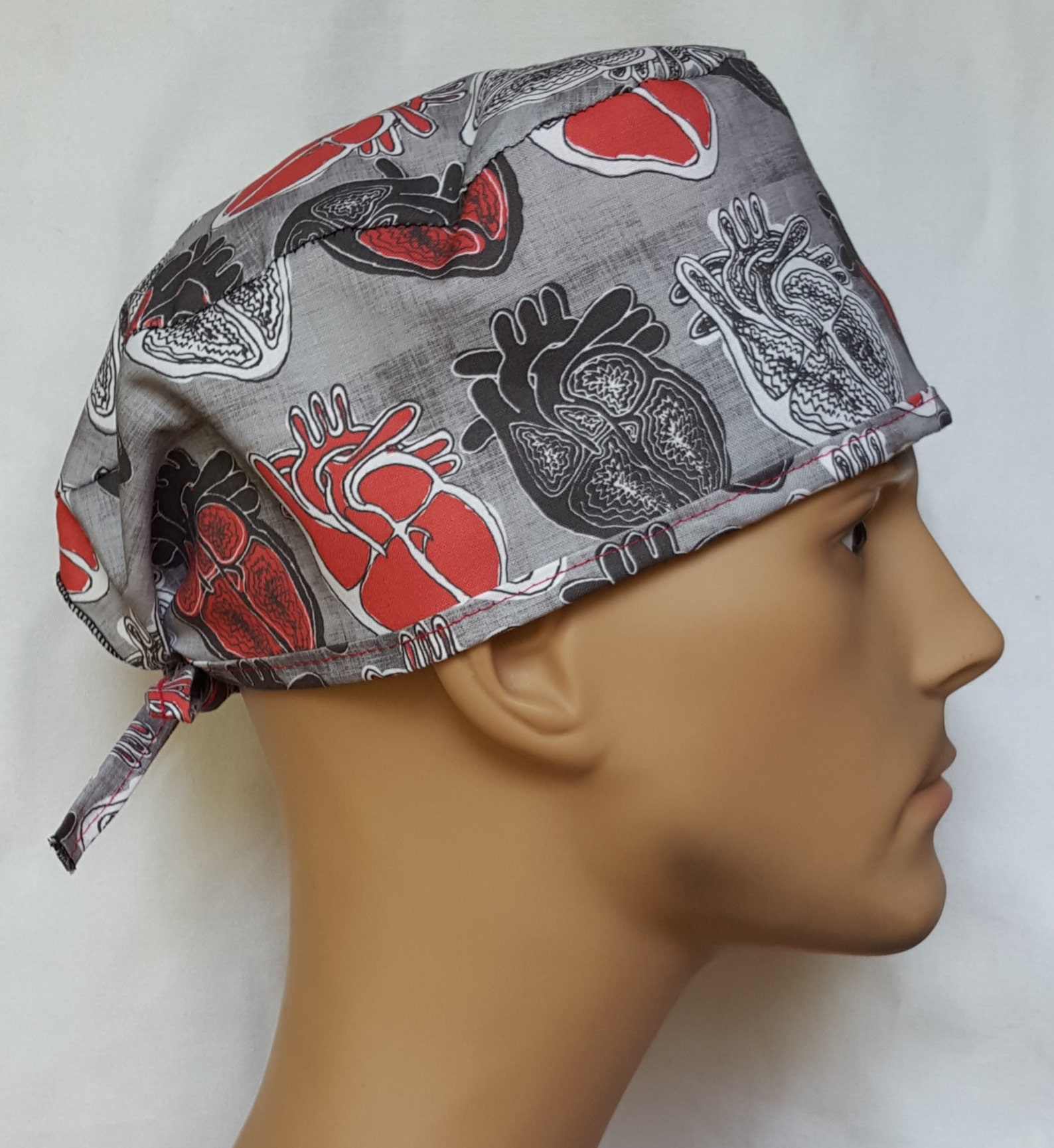 Heart Surgical Scrub Hat Operating Room Hat Theatre Cap Etsy