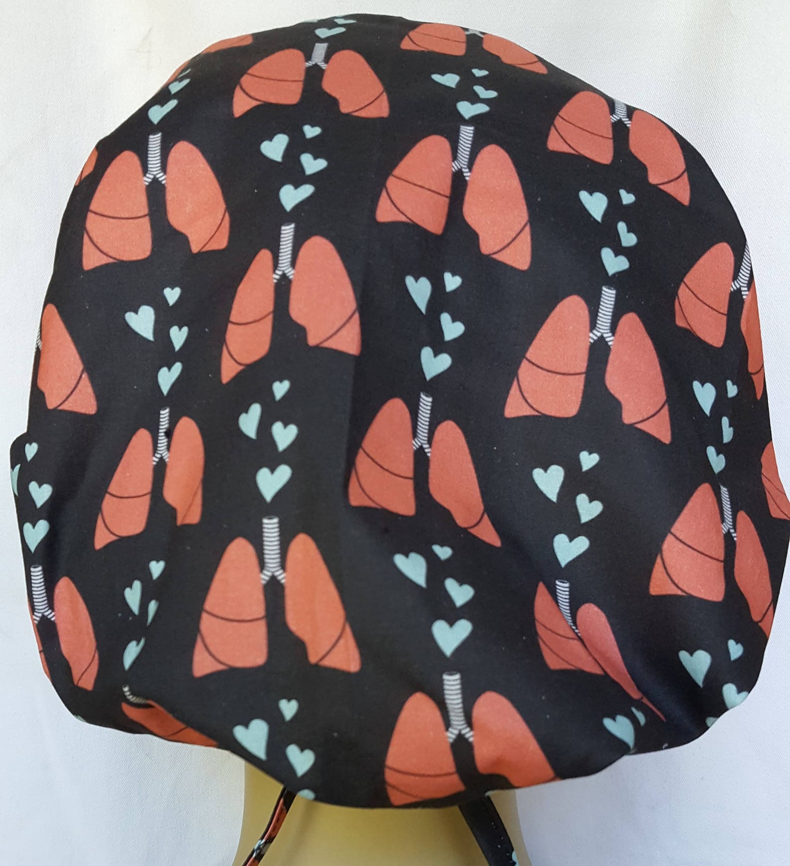 Lungs Heart Surgical Scrub Hat Theatre Cap Heartbeats QRS Complex ...