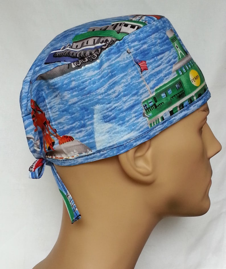 Boats Ferry Ships MCDREAMY Surgical Scrub Hat Theatre Cap Tie in Back ...