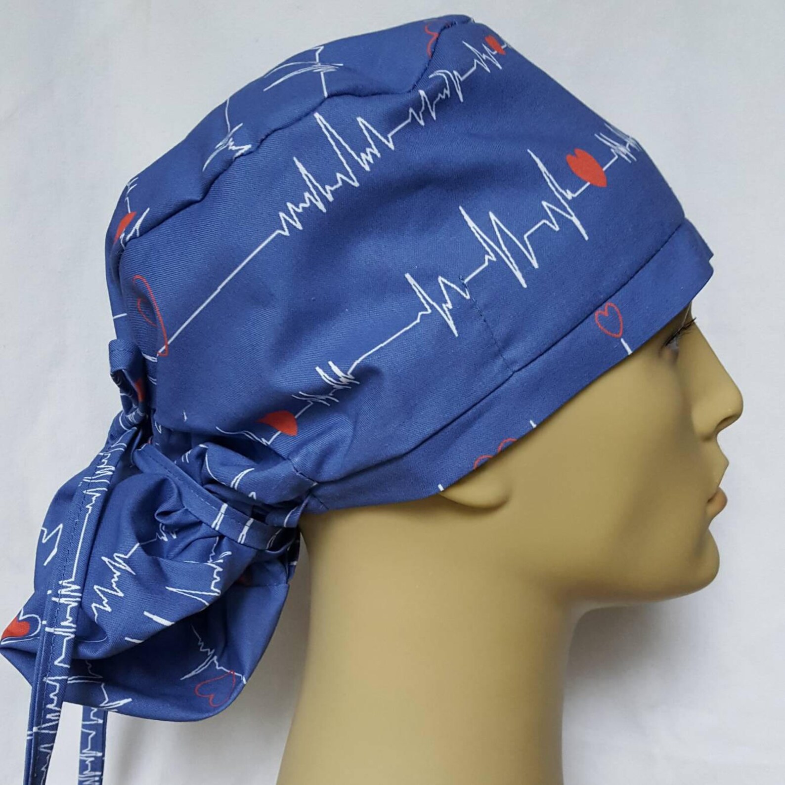 EKG ECG Heartbeats QRS Surgical Scrub Hat Theatre Cap Ponytail | Etsy