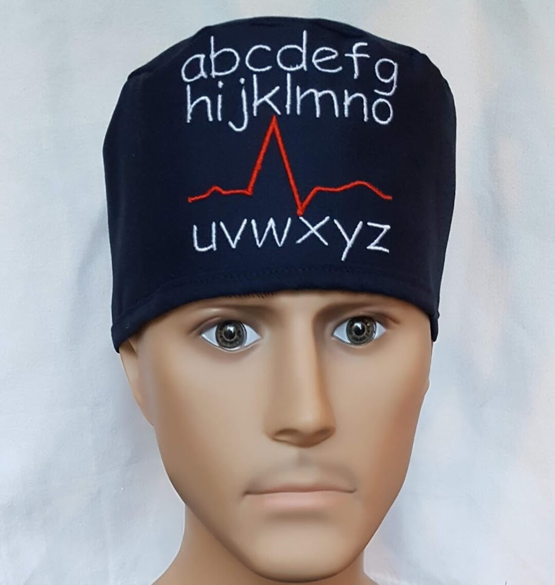 ABC QRS EKG Pick Color / Pick Hat Style Surgical Scrub Hat Operating ...