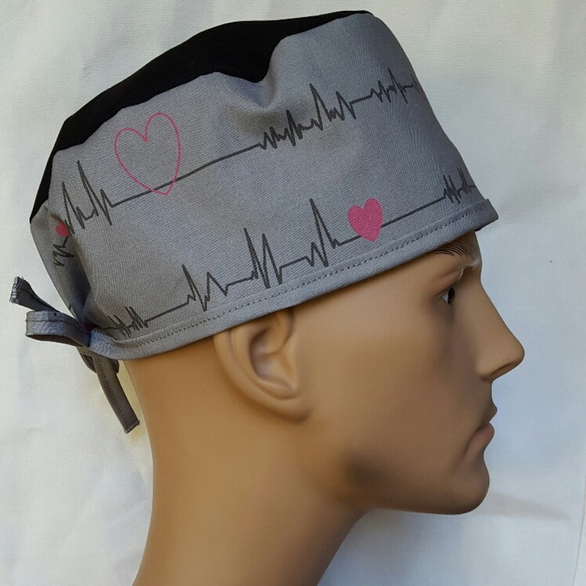 EKG ECG Surgical Scrub Hat Theatre Cap Heartbeats QRS Complex - Etsy