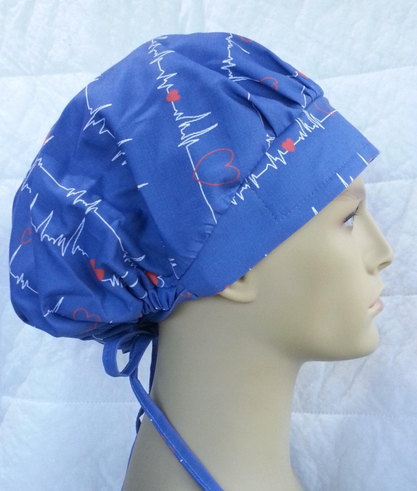 EKG ECG Heartbeats QRS Surgical Scrub Hat Theatre Cap Banded - Etsy