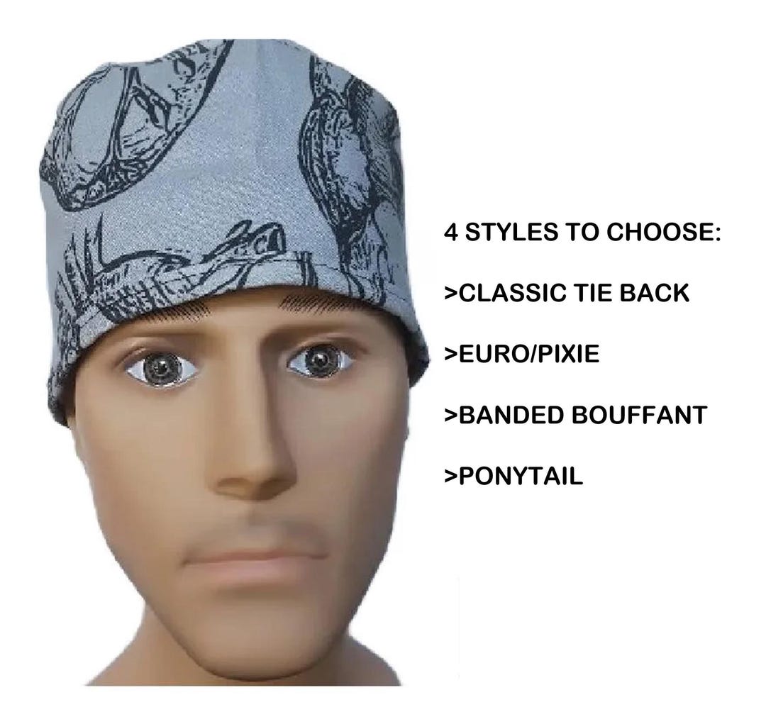 Heart Anatomic Surgical SCRUB Hat Theatre Cap Anatomy Sweatpad Grey - Etsy