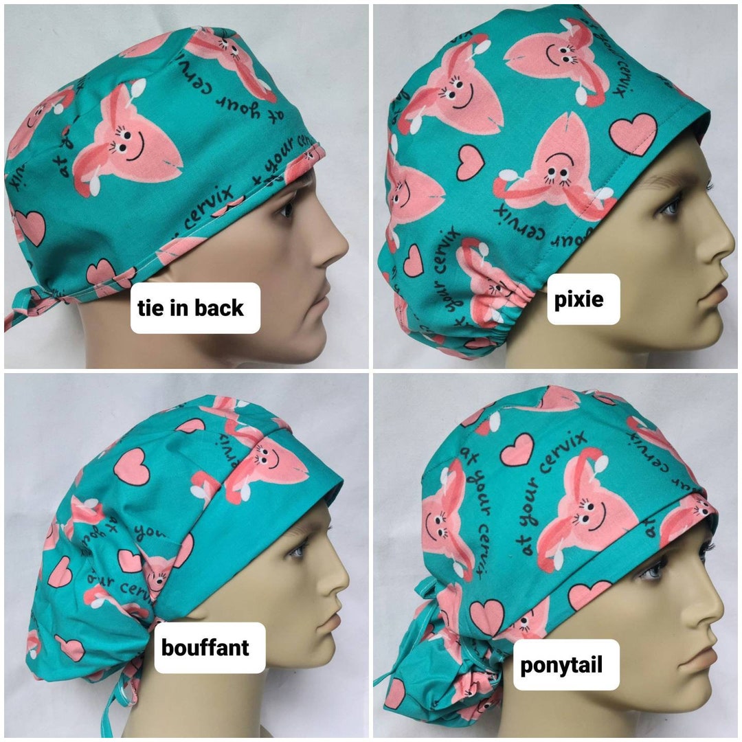 Cervix Uterus PICK Style Surgical SCRUB Hat Theatre Cap GYN Anatomy ...