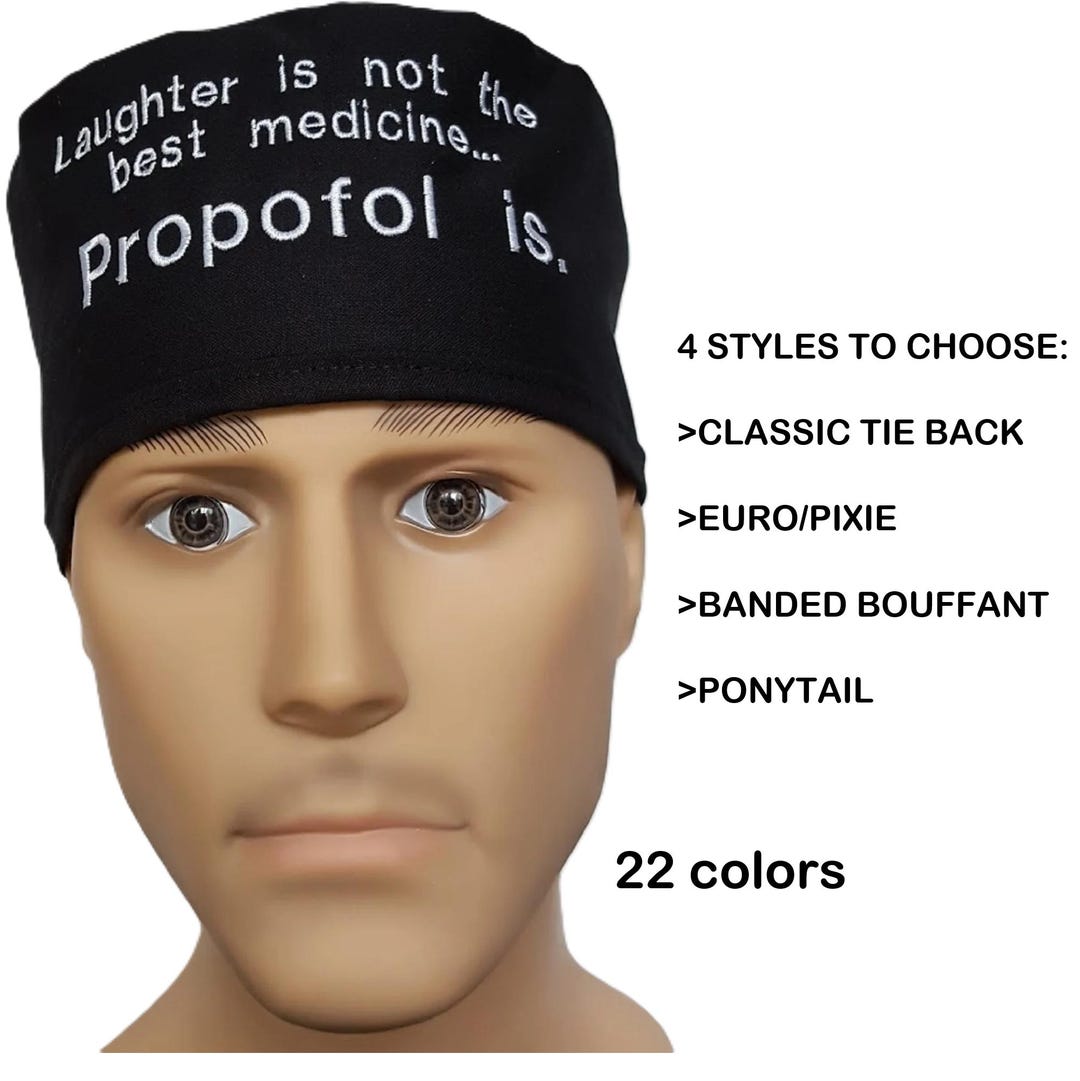 Propofol Surgical Scrub Hat: Cotton Operating Room Cap With Sweatpad - Etsy