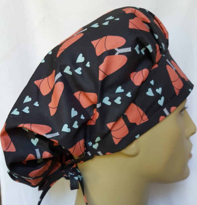 Lungs Heart Surgical Scrub Hat Theatre Cap Heartbeats QRS Complex ...