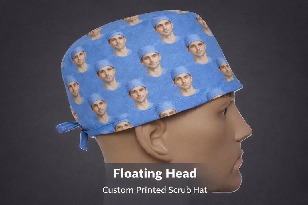 Custom Surgical Scrub Hat With Your Image | Personalized Cotton Scrub ...