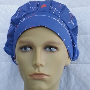 EKG ECG Heartbeats QRS Surgical Scrub Hat Theatre Cap Banded - Etsy