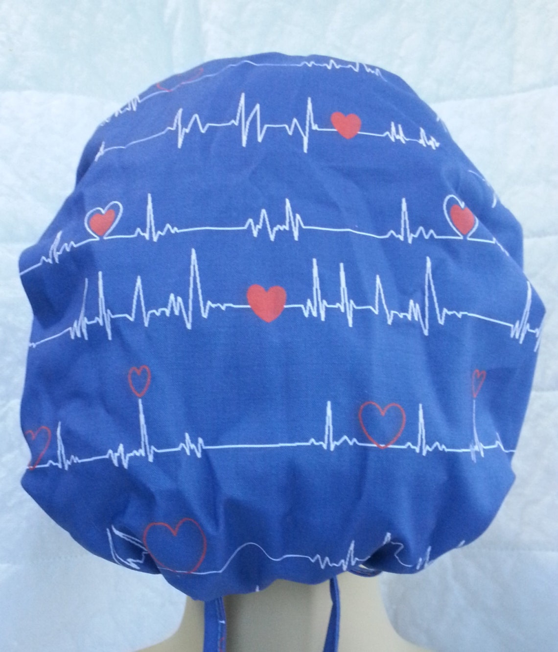 EKG ECG Heartbeats QRS Surgical Scrub Hat Theatre Cap Banded - Etsy