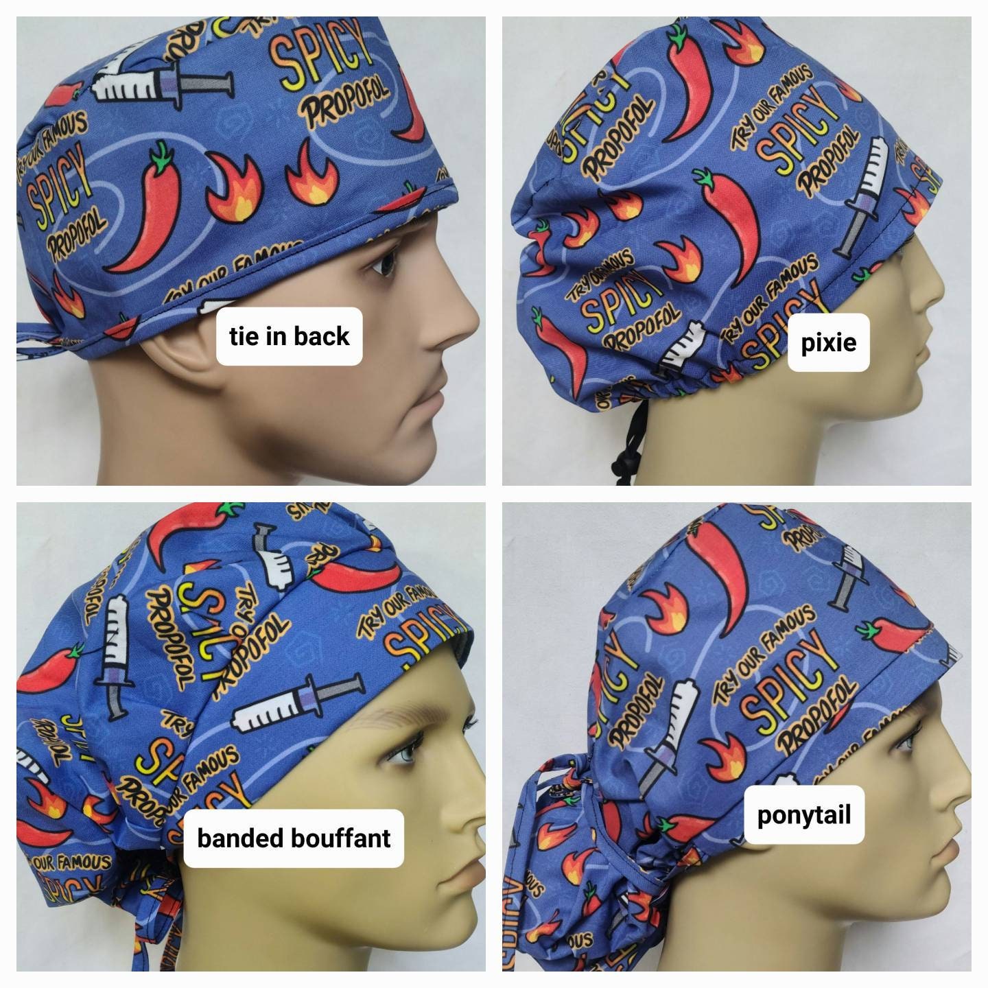 Anesthesia Propofol Spicy Surgical SCRUB Hat Theatre Cap - Etsy