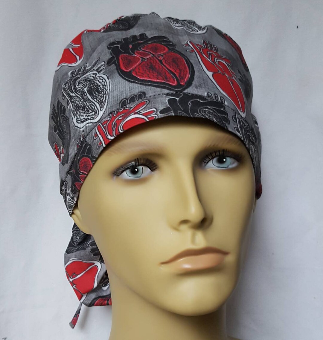 HEART Surgical Scrub Hat Operating Room Hat Theatre Cap Cardiac Anatomy ...