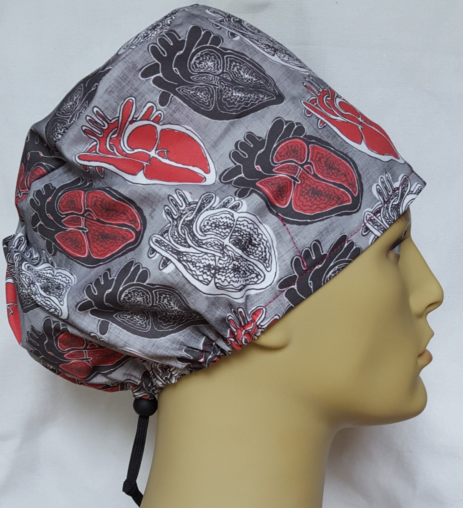Heart Surgical Scrub Hat Theatre Cap Pixie Cardiac Anatomy Etsy