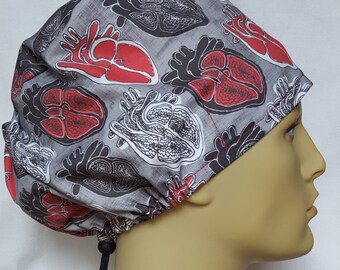 Heart Surgical SCRUB HAT Theatre Cap Cardiac Anatomy PIXIE | Etsy