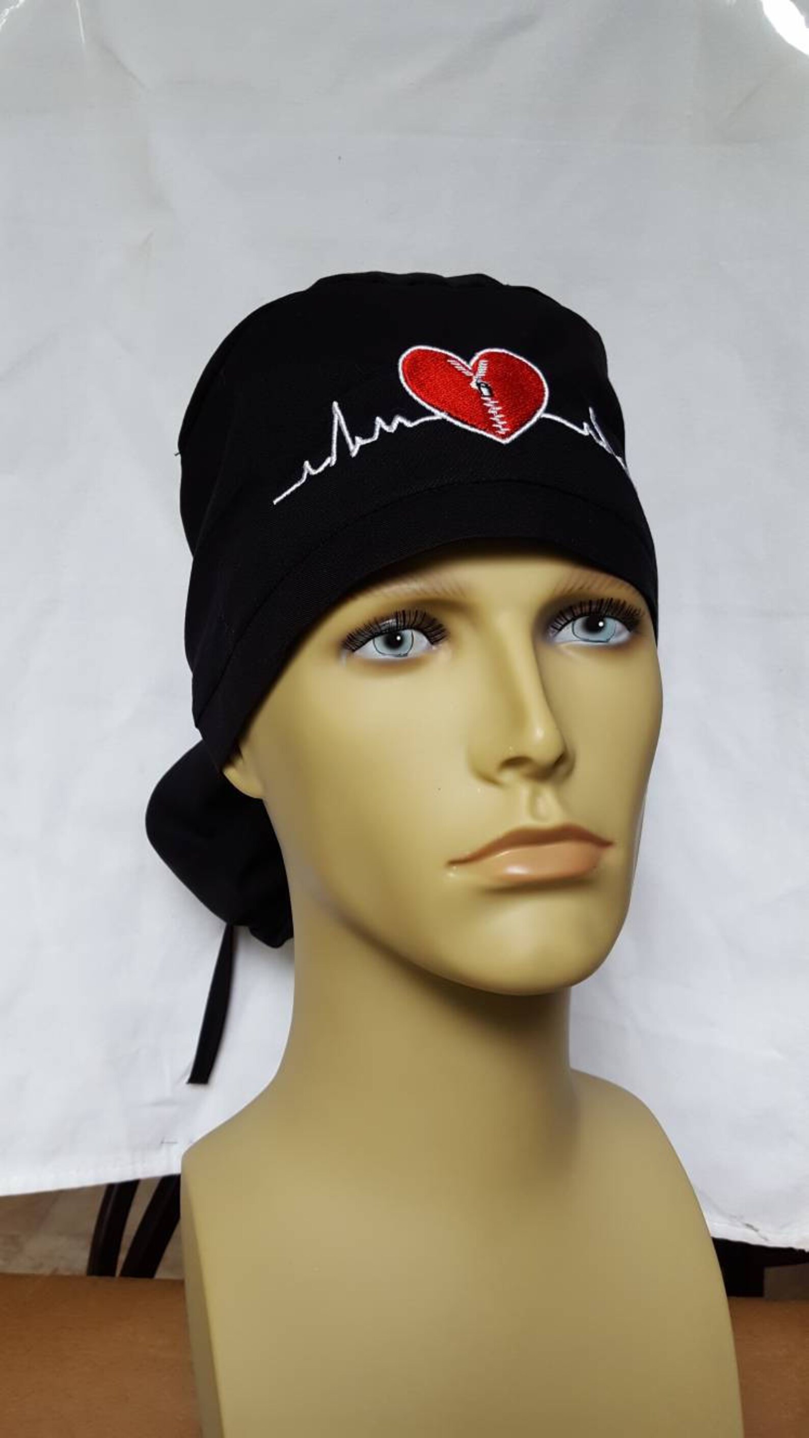 Zipper open heart Pick your color Surgical scrub hat operating | Etsy