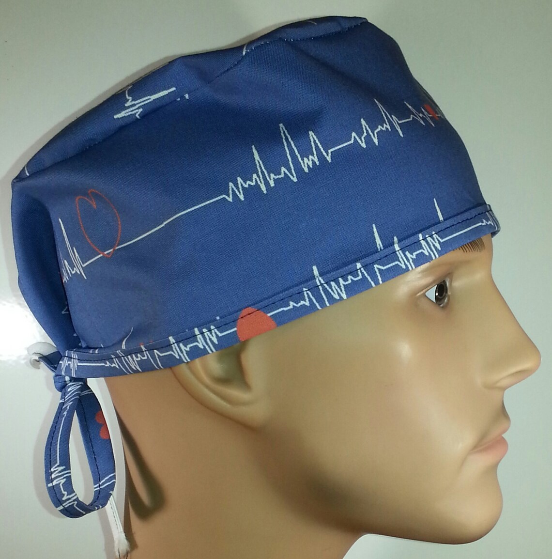 EKG ECG Surgical Scrub Hat Theatre Cap Heartbeats QRS Complex - Etsy
