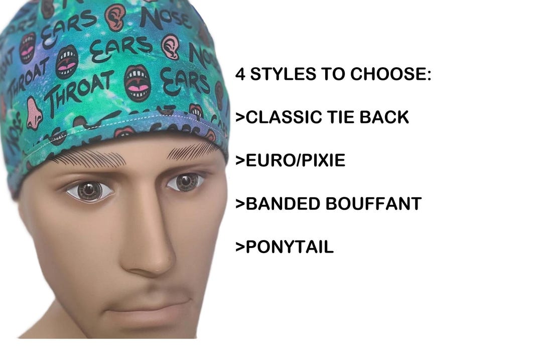 ENT Ears Nose Throat Surgical SCRUB Hat Theatre Cap Anatomy Sweatpad - Etsy