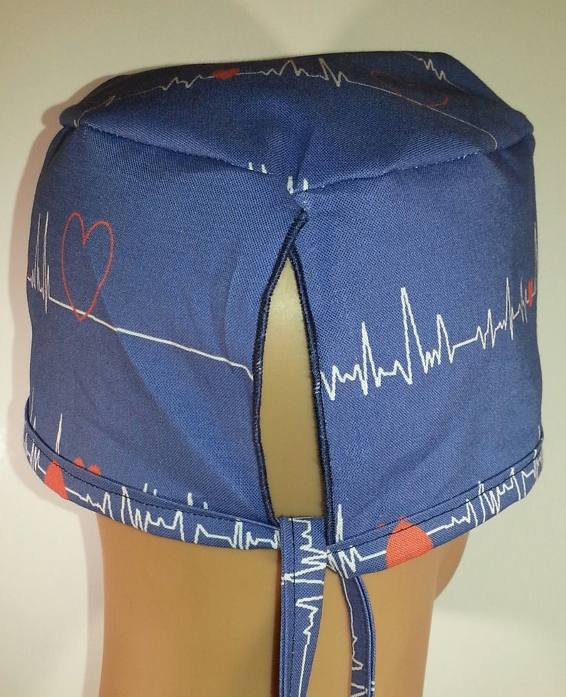 EKG ECG Surgical Scrub Hat Theatre Cap Heartbeats QRS Complex - Etsy
