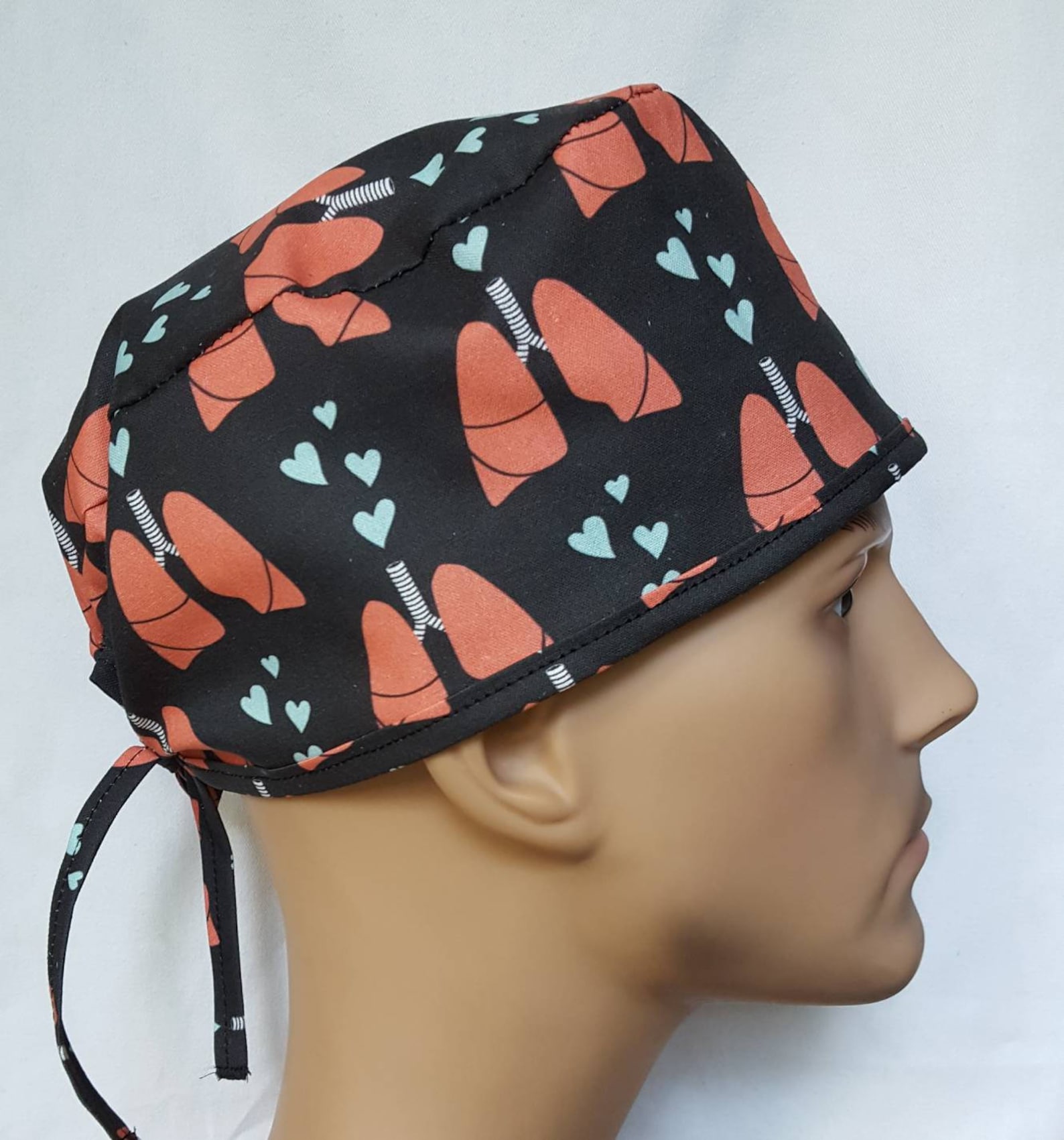 Lungs Heart Surgical Scrub Hat Theatre Cap Heartbeats QRS - Etsy