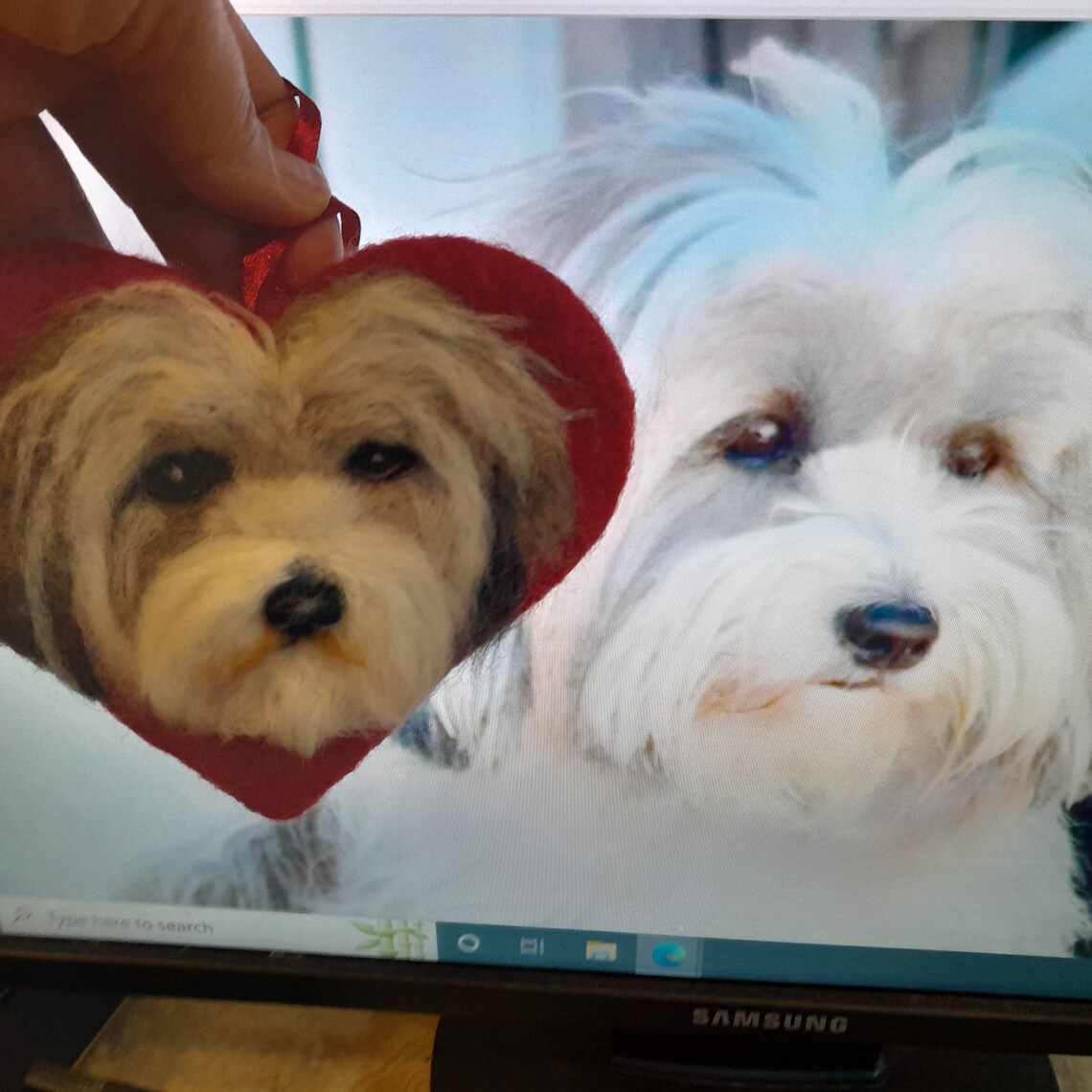 Custom Pet Portrait Realistic Dog Face Needle Felt Dog - Etsy