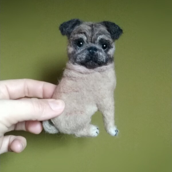 Felt Pug - Etsy