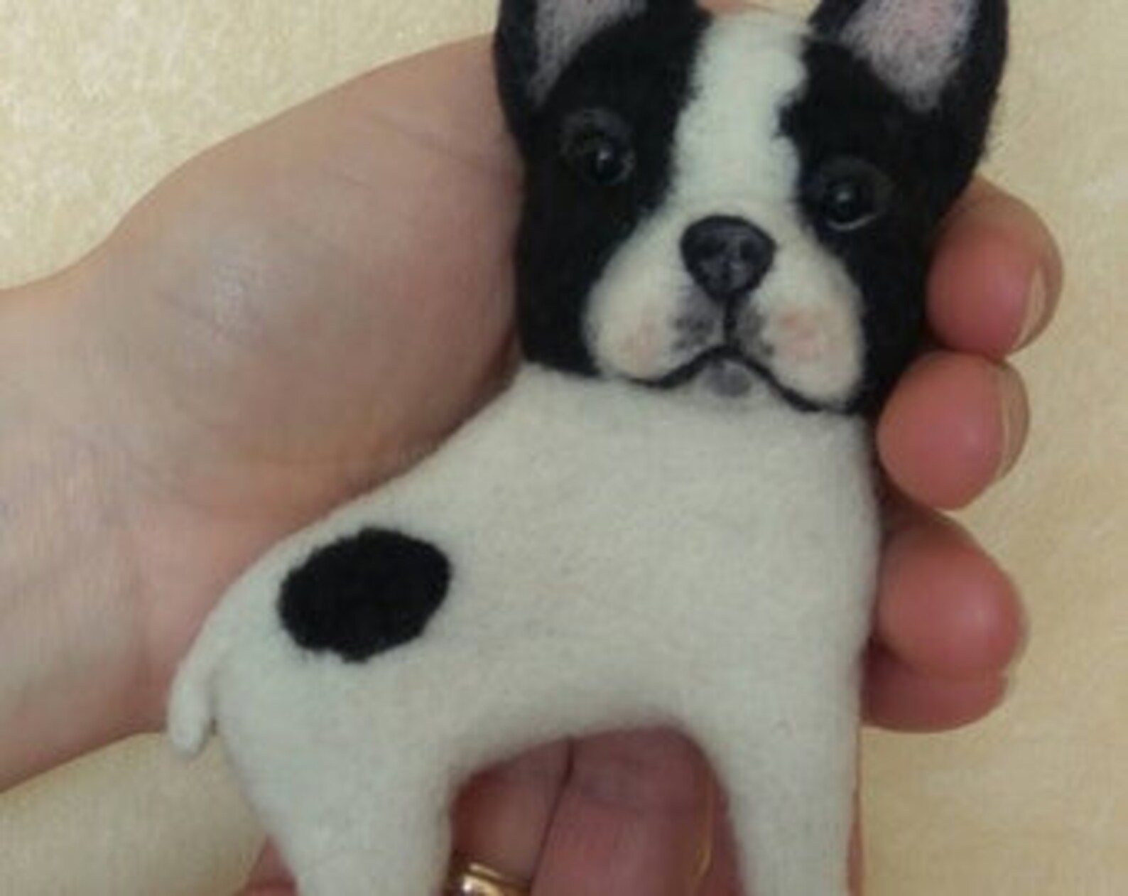 Needle Felt French Bulldog Felted Dog Ornament Custom Dog From Photo ...
