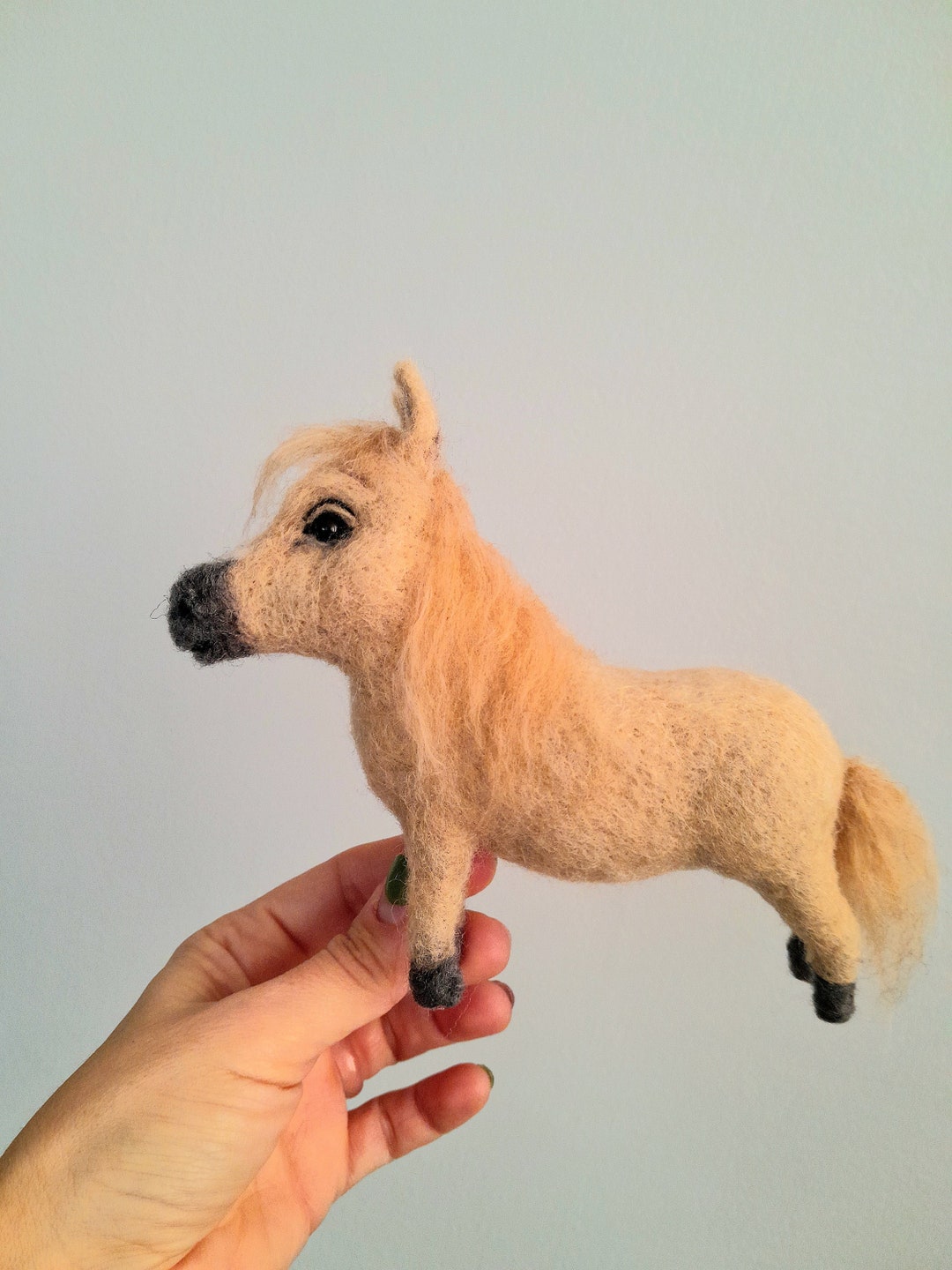 Needle Felted Realistic Pony Replica Custom Horse Sculpture Soft Pony Figurine Pet Lovers Gift ...