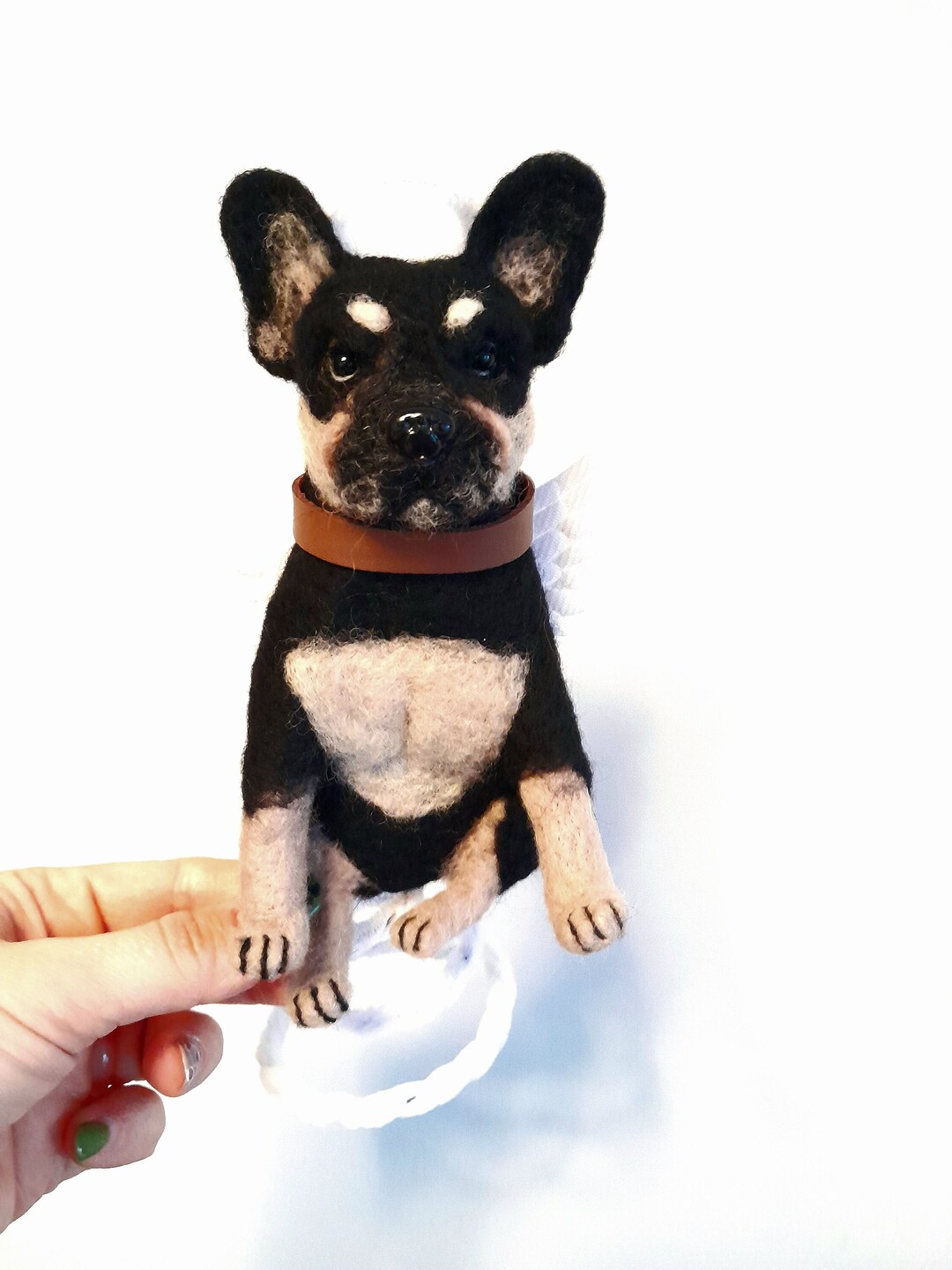 Custom French Bulldog Tree Toper Needle Felt Frenchie Figurine Dog ...