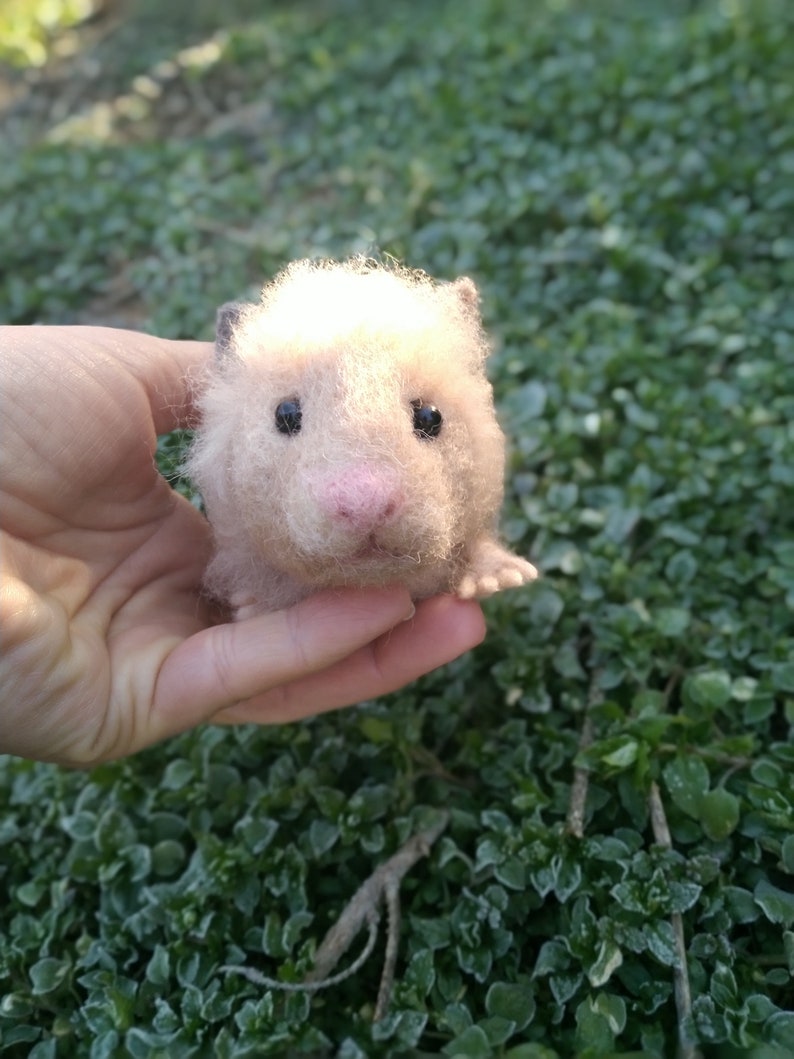 Needle Felt Hamster Long Hair Hamster Replica Felted Pet Sculpture Soft ...