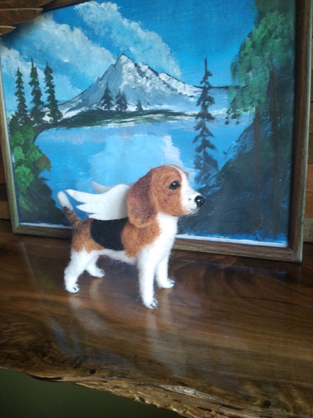 Beagle With Angel Wings Needle Felted Beagle Realistic Pet Replica ...