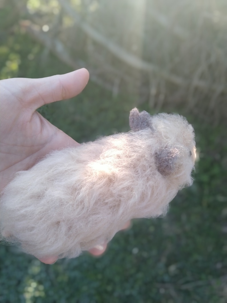 Needle Felt Hamster Long Hair Hamster Replica Felted Pet Sculpture Soft ...