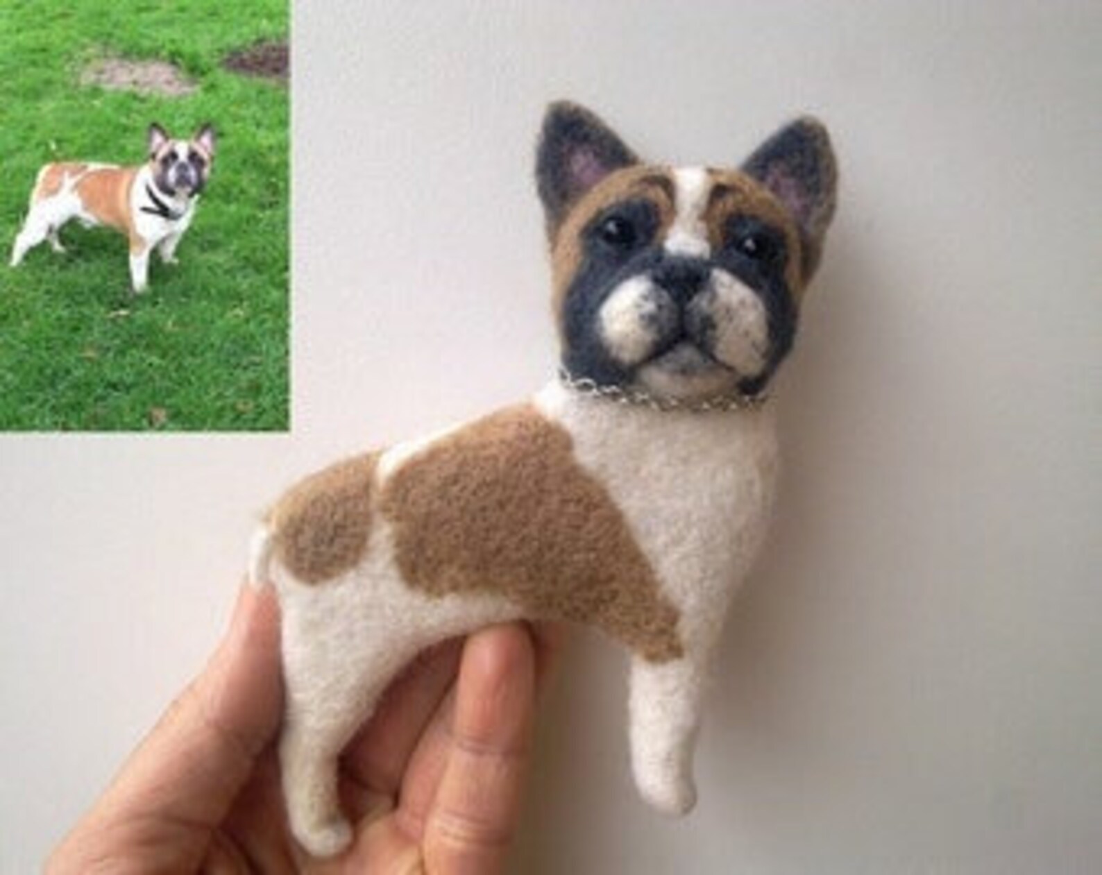 Needle Felt French Bulldog Felted Dog Ornament Custom Dog From Photo ...