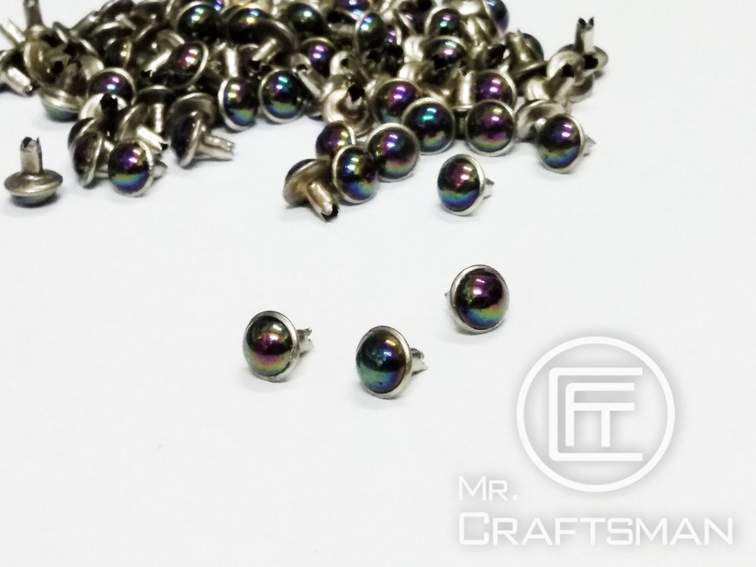 8mm Black Fake Pearl Color Mushroom Rivets 10pcs - Etsy